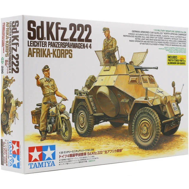 TAMIYA 35286 GERMAN Armoured Car Sd.Kfz.222 Africa Korps 1:35 Scale ...