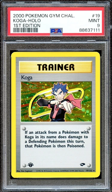 PSA 9 KOGA Trainer Gym Challenge 19/132 1st Edtion Pokemon Card MINT ...