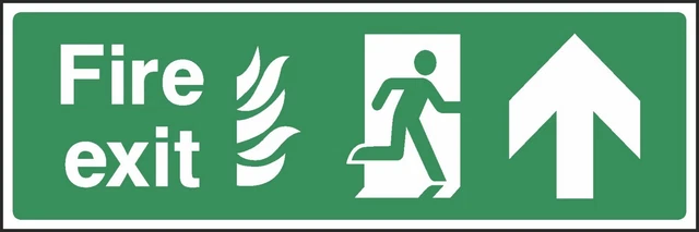 FIRE EXIT SIGNS Stickers Emergency Caution Warning Danger Hazard ...
