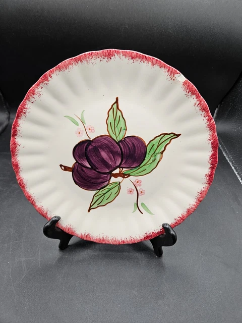 VINTAGE BLUE RIDGE Southern Potteries Country Fair Plum Tree Fruit ...