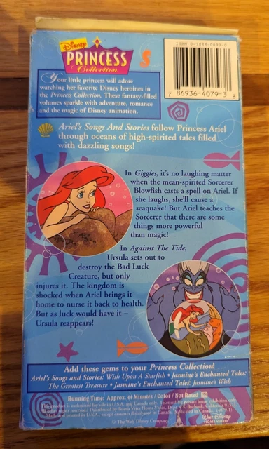 DISNEY PRINCESS COLLECTION VHS Video Tape Ariel’s Songs & Stories ...