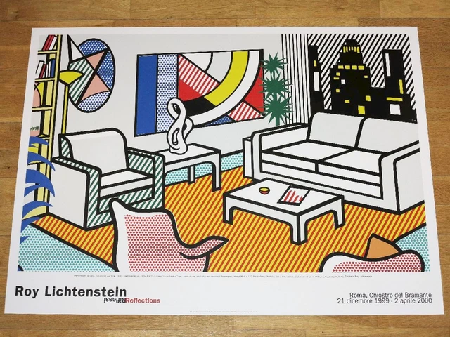 ROY LICHTENSTEIN POSTER "Interior Con Skyline" Pop Art Cartel En Menta ...