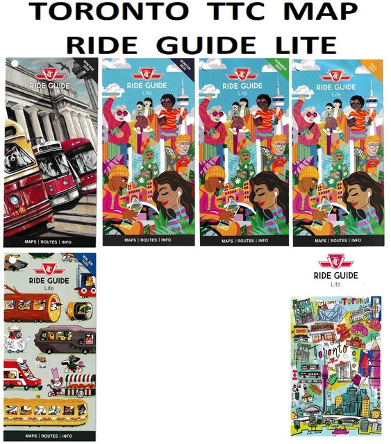 TTC 🚌🚇 RIDE Guide Lite Map 2025 2024 2016 Canada Toronto Subway Bus ...