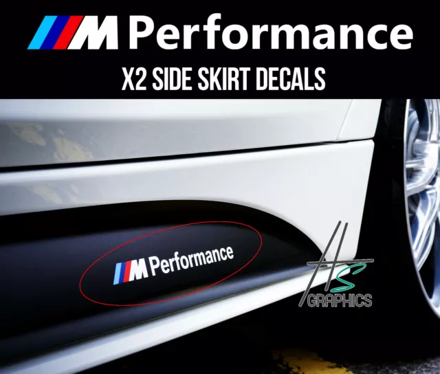 2 X FOR BMW M PERFORMANCE SIDE SKIRT M Sport VINYL STICKERS DECAL ...