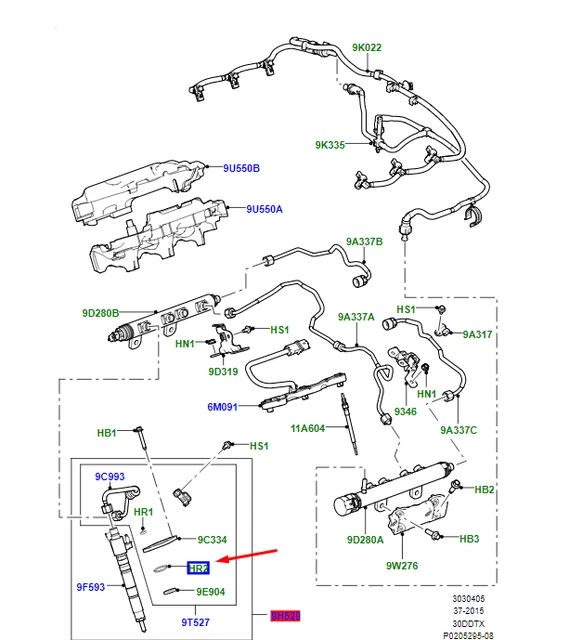LR RANGE ROVER VELAR L560 Iniettore carburante O-Ring inferiore ...