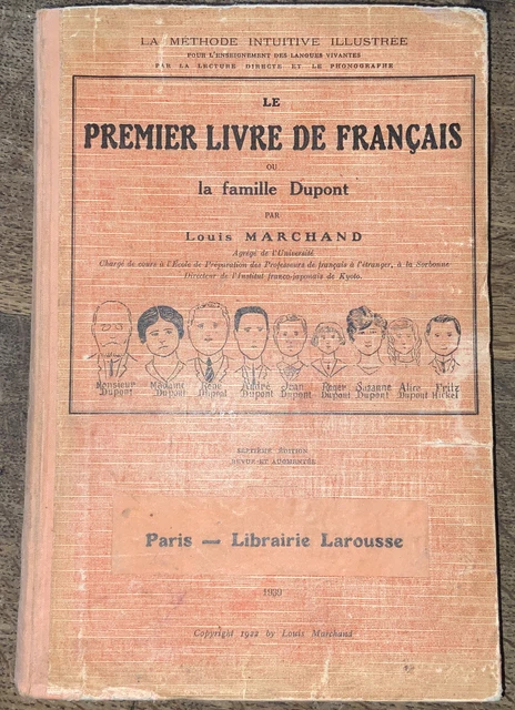 LE PREMIER LIVRE De Francais Ou La Famille Dupont Family 1939 French ...