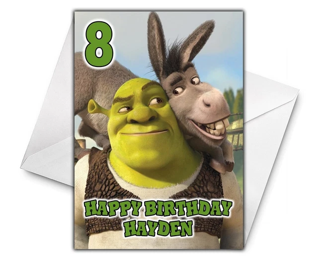 SHREK PERSONALISED BIRTHDAY Card - Shrek Greetings Card - Shrek ...