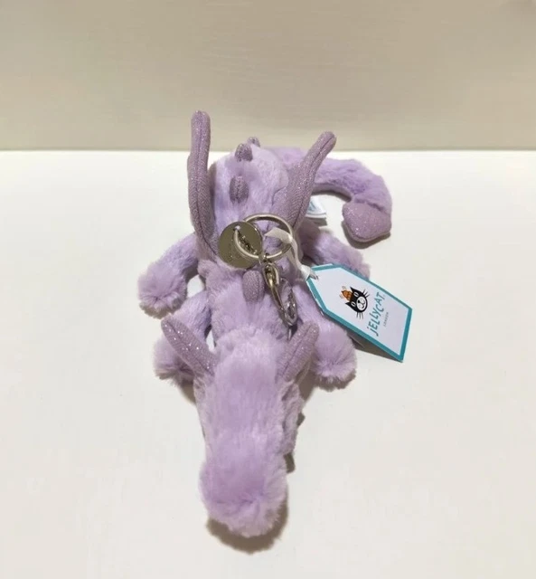 CUTE JELLYCAT PURPLE Snow Dragon Charm - 15cm Bag Keychain BNWT with ...