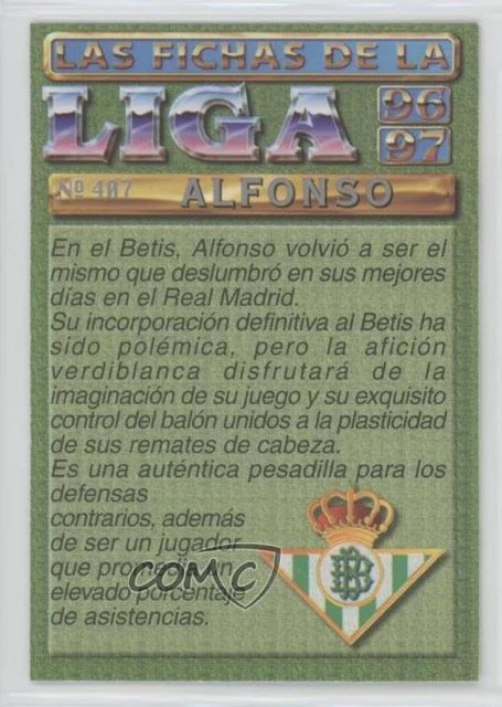 1996-97 MUNDICROMO LAS Fichas de la Liga El Mejor Alfonso Perez #407 $5.11 - PicClick CA