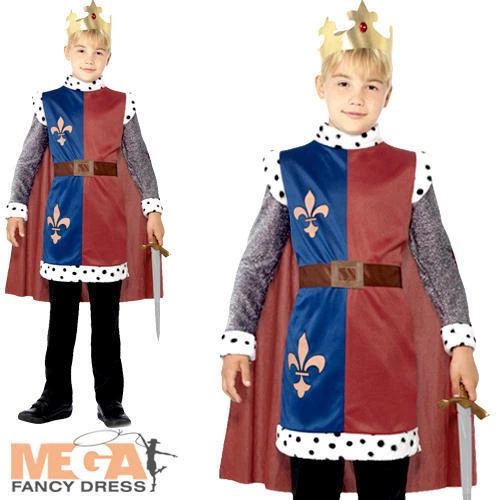 KING ARTHUR BOYS Fancy Dress Medieval Historic Nativity Childs Kids ...