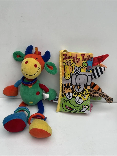 JELLYCAT JELLY KITTEN Hoopy Loopy Cow Bull Soft Toy Plush Comforter And ...