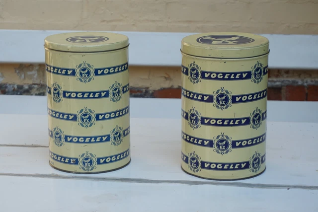 2 X ALTE Blechdose Büchse Vogeley Puddingpulver 1950er 1960er Retro ...