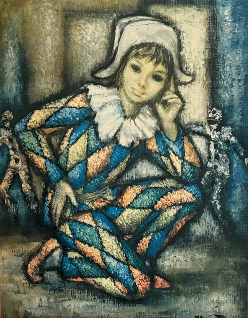 TABLEAU REPRODUCTION - Arlequin de Pierre Manzone - 29,6X23.3 cm (avec ...