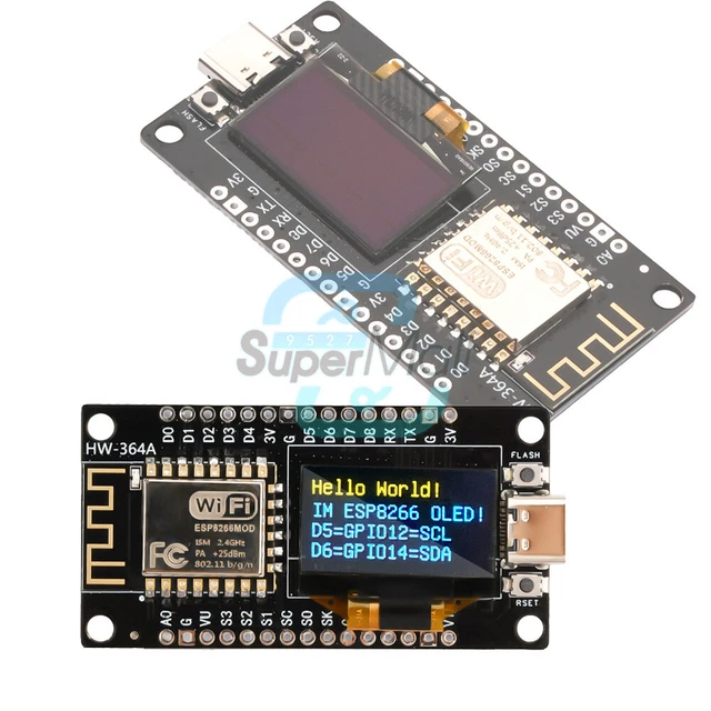 NODEMCU ESP8266 DEVELOPMENT Board 0.96"OLED Display ESP-12F CH340 Driver Module EUR 5,19 ...
