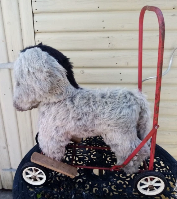 VINTAGE DONKEY PUSH Along on Wheels Ride on Toy Walker Nylena Made in ...