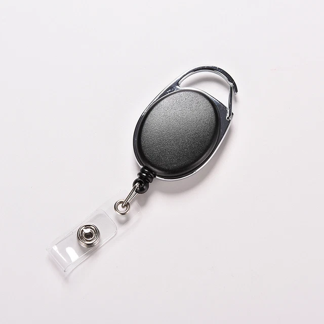 RETRACTABLE RECOIL ID Badge Lanyard Name Tag Key Card Holder Belt Clip ...