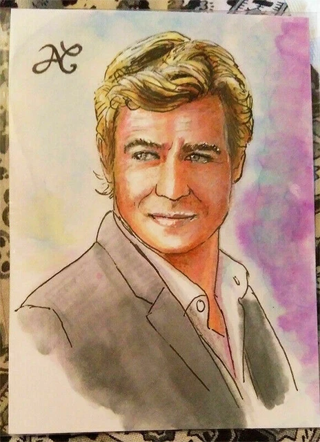 ORIGINAL SKIZZE KARTE Zeichnung Mentalist Porträt Patrick Jane TV Show ...