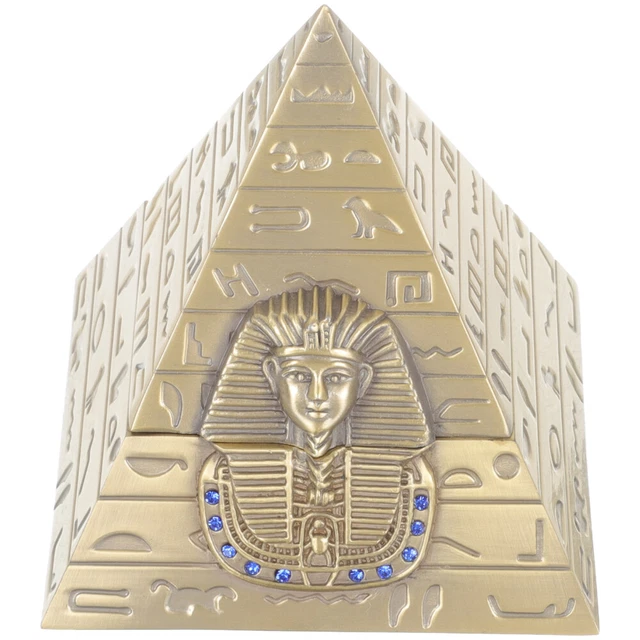 METAL PYRAMID JEWELRY Box Pyramid Statue Pyramid Storage Holder £15.99 ...