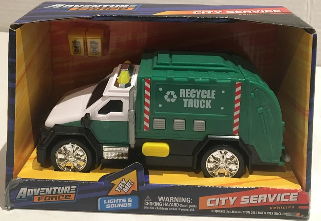 ADVENTURE FORCE CITY Service Recycle Truck Vehicle Lights & Sounds New ...