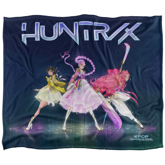 KPOP DEMON HUNTERS Huntrix Honmoon Protectors Throw Blanket 152 X 127 ...