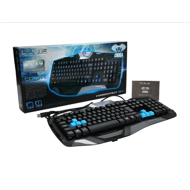 E-BLUE GAMING KEYBOARD EKM739BKGB-IU Cobra Combatant EX Black USB Air ...