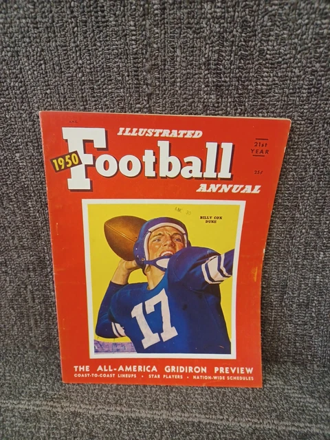 1950 FOOTBALL ILLUSTRATED Annual Magazine Billy Cox, Duke Blue Devils ...