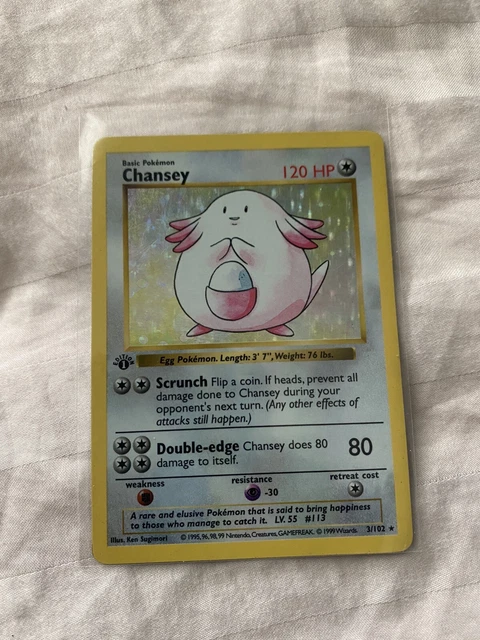 POKÉMON FIRST EDITION Shadowless Holo Chansey EUR 206,09 - PicClick FR