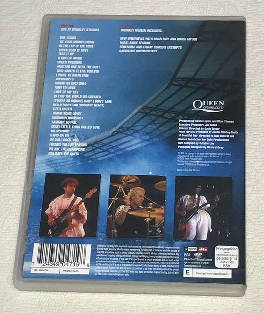 QUEEN - LIVE AT WEMBLEY STADIUM : Complete Concert 2 Disc DVD + Booklet ...