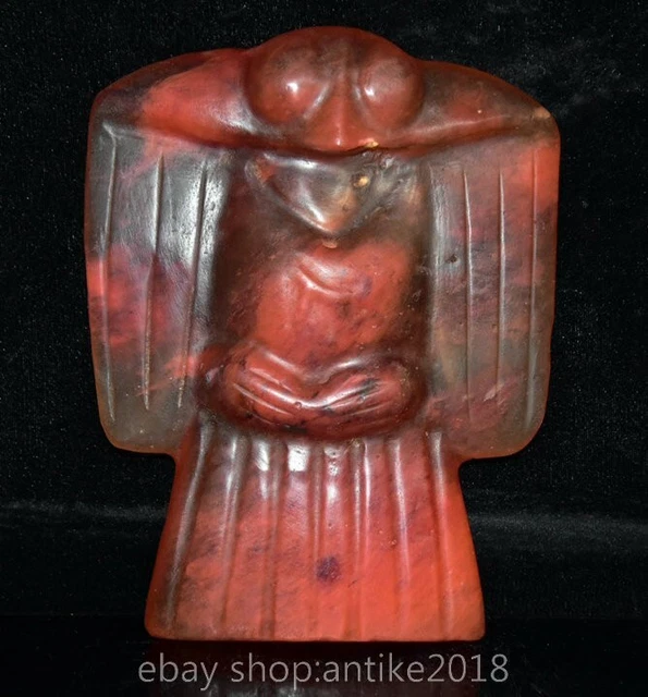 8.2 & OLD Chinese Hongshan Culture Red Crystal Carved Eagle Bird Beast ...