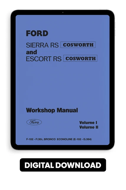 OEM FORD SIERRA RS COSWORTH WORKSHOP MANUAL NEW PRINT STURDY A4 FILE ...