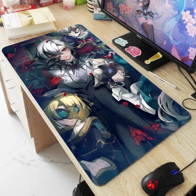 ANIME GENSHIN IMPACT Arlecchino Cosplay Keyboard Mouse Pad GAME Desk ...