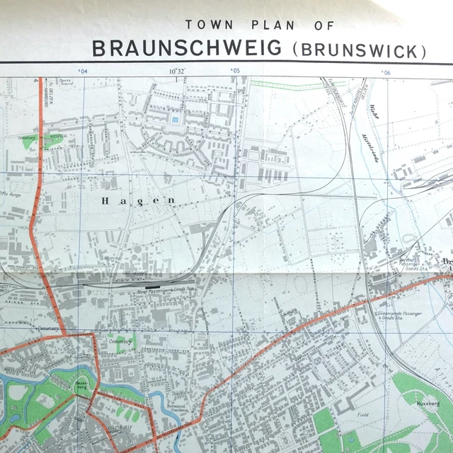 WW2 1945 BRAUNSCHWEIG Brunswick Germany Town Plan Istd Map Raf Air ...