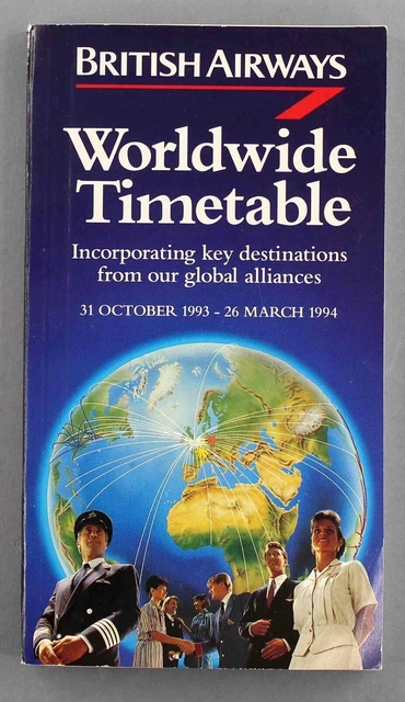 BRITISH AIRWAYS WORLDWIDE Airline Timetable Winter 1993/94 Seat Maps ...