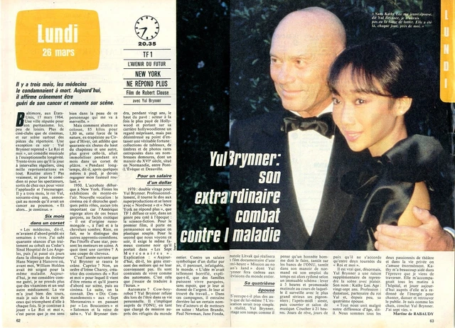 COUPURE DE PRESSE Clipping 1984 Yul Brynner (2 pages) EUR 5,00 - PicClick FR