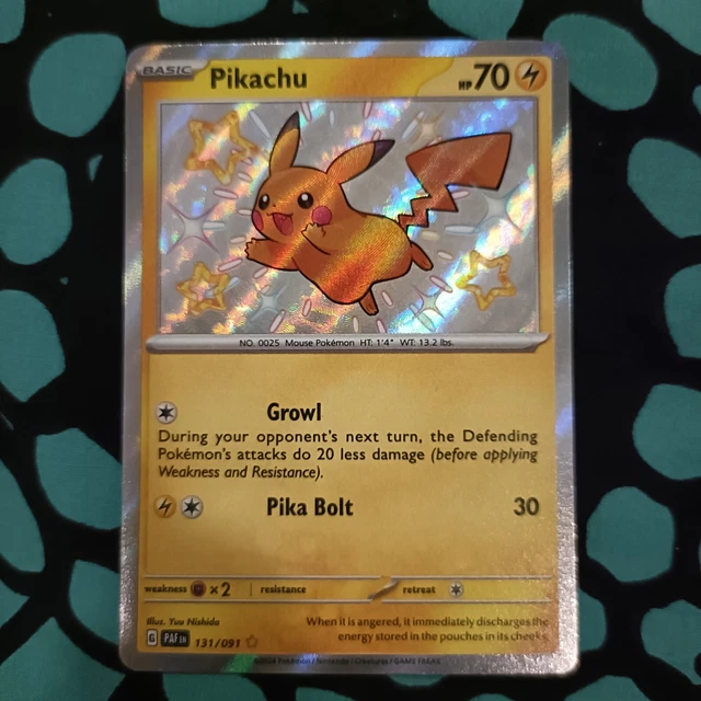 SHINY PIKACHU 131/091 - Paldean Fates - Ultra Rare - Pokémon TCG Card ...