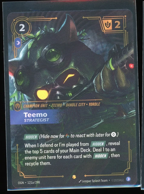 RIFTBOUND LEAGUE OF LEGENDS TCG ORIGINS - TEEMO STRATEGIST ALT ART 121a ...