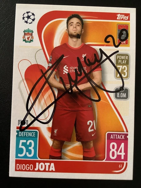 SIGNED DIOGO JOTA LiverpoolFootball match Attax Card £21.47 - PicClick UK