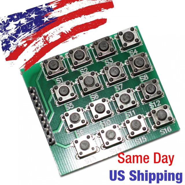 MATRIX KEYPAD 4X4 16 Button Keyboard Module Matrix Array Momentary ...