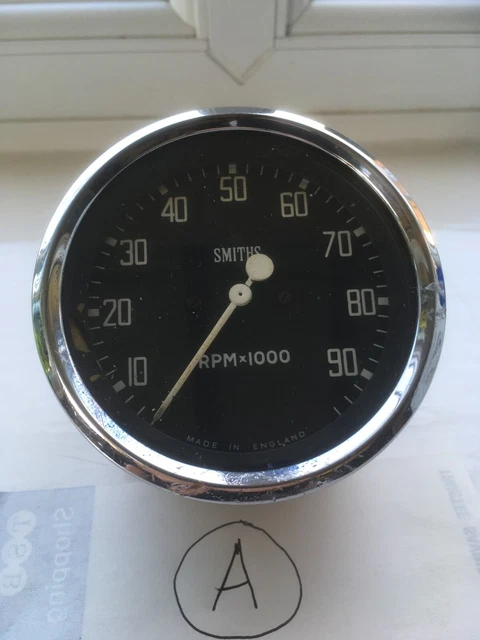 VINTAGE SMITHS MECHANICAL 9000 rpm Rev Counter Tachometer Mini Cooper ...