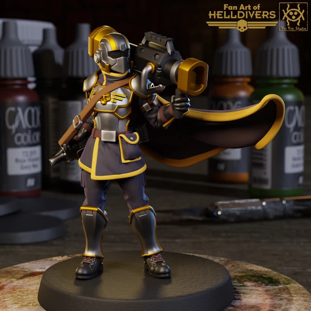 HELLDIVERS 2 MINIATURE 4P with base scale 40 mm unpainted resin for ...