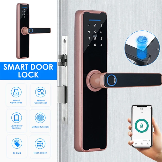 HOME SMART DIGITAL Door Lock APP Card Key Keypad Fingerprint Keyless ...