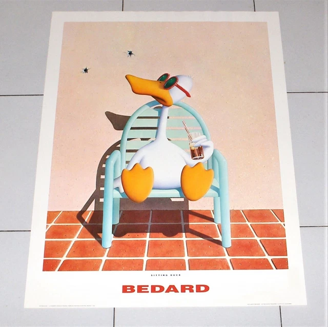 MANIFESTO MICHAEL BEDARD Sitting duck - 57x74 cm poster Lithograph 1982 ...