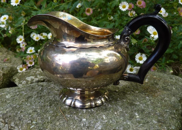 ODIOT PARIS GRAND Pot à Lait ARGENT Massif bon état manche en corne ...