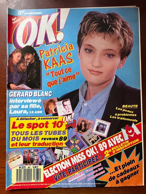 OK MAGAZINE N°681 du 2/1989; Interview Patricia Kass/ G. Blanc/ Spot 10 ...