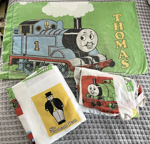 VINTAGE THOMAS THE Tank Engine Train Twin Sheet Set 1992 Bibb USA £12. ...