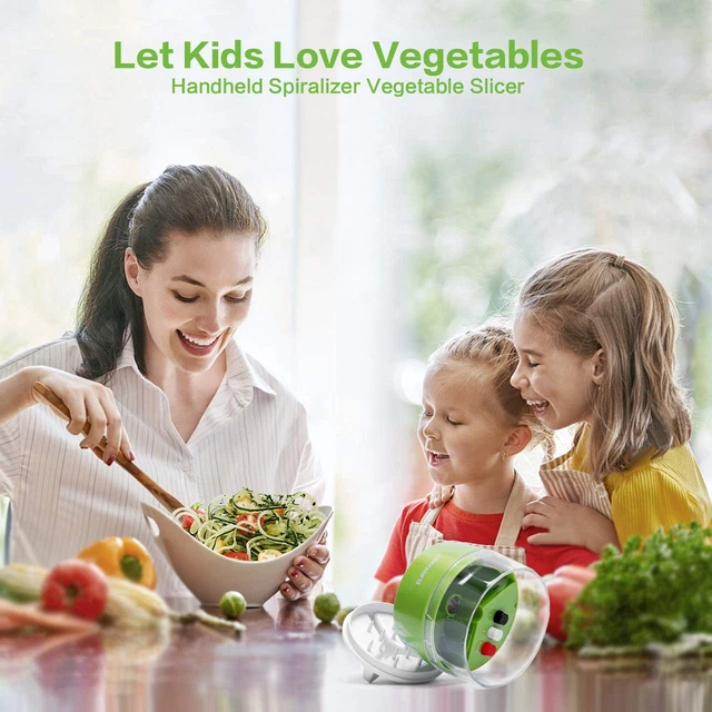 HANDHELD SPIRALIZER VEGETABLE Slicer 4 in 1 Heavy Duty Veggie Spiral ...