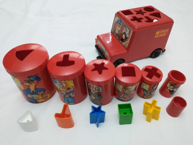 VINTAGE POSTMAN PAT Shape Sorter Van & All 6 Shapes & Stacking ...
