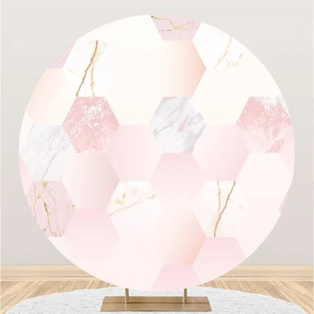 GLITTER PINK GRADIENT And Gold Themed Round Backdrop $35.97 - PicClick AU