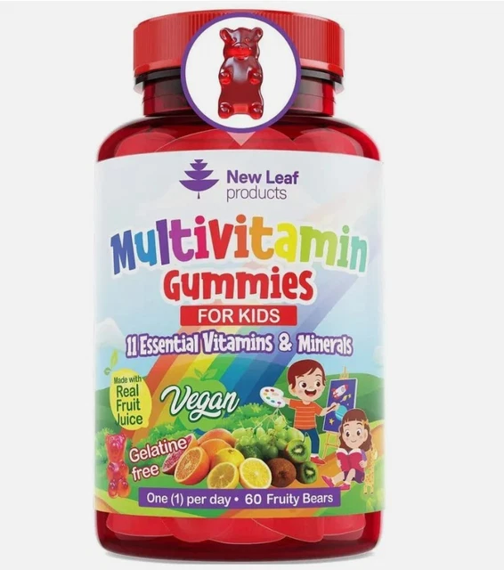 MULTIVITAMIN GUMMIES FOR Kids - Vegan Chewable Vitamins 60 Gummies £14. ...