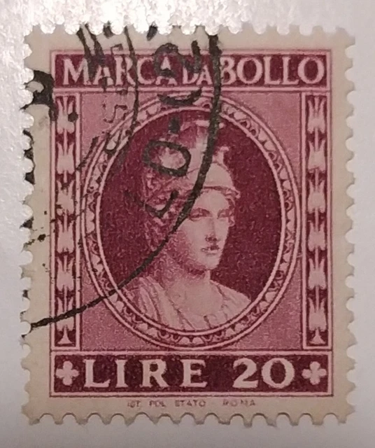 ITALIA MARCA DA Bollo 1946 Filigrana Ruota 20 Lire Usata 17475 EUR 1,00 ...
